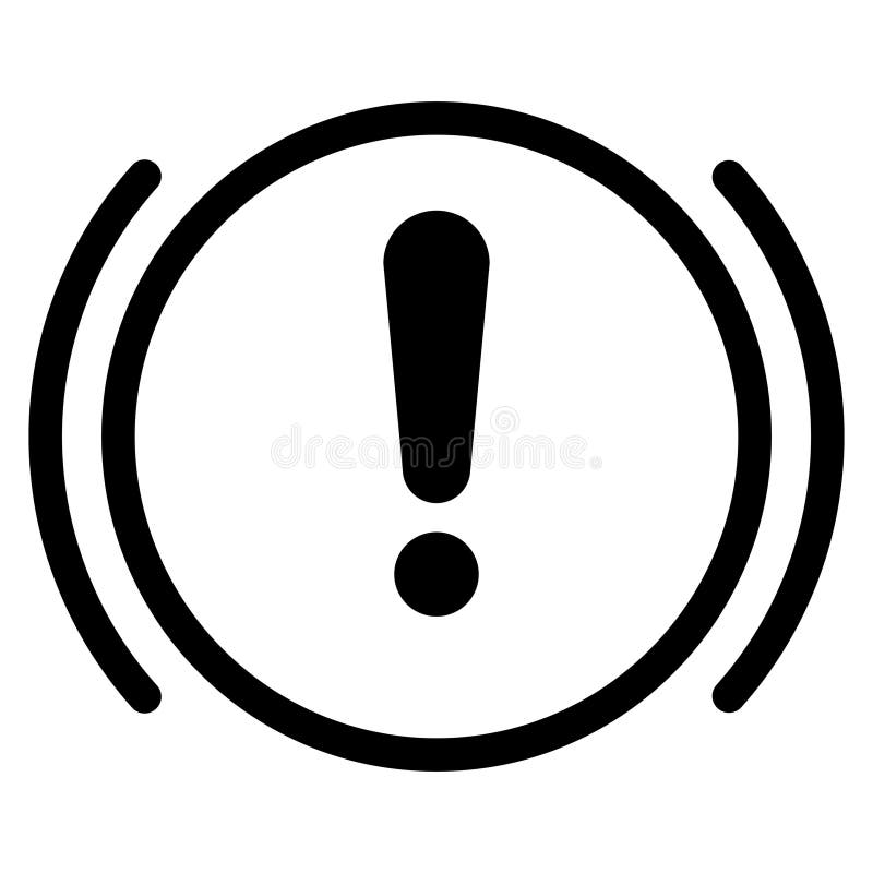 Black Brake Warning Symbol with Exclamation Mark in Circle Stock Vector ...