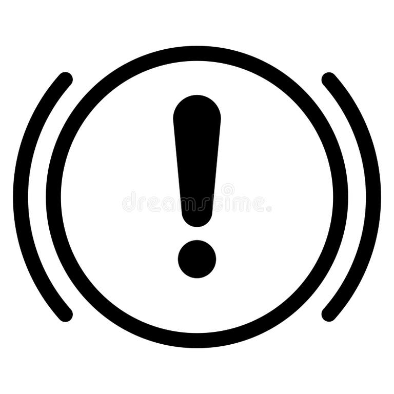 Black Brake Warning Symbol with Exclamation Mark in Circle Stock Vector ...