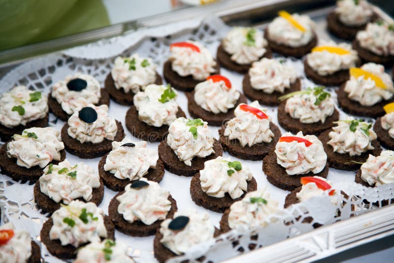 Black bread canape stock photo. Image of colour, color - 10329418