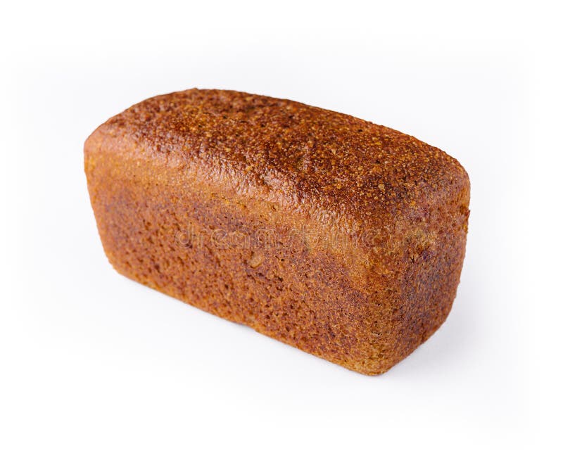 Black Bread in the Form of a Brick Stock Photo - Image of isolated ...