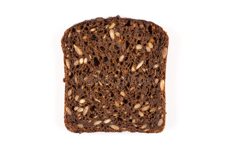 Black bread slice isolated stock image. Image of grain - 103262619