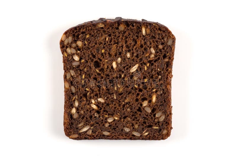 Black bread slice isolated stock image. Image of grain - 104672939