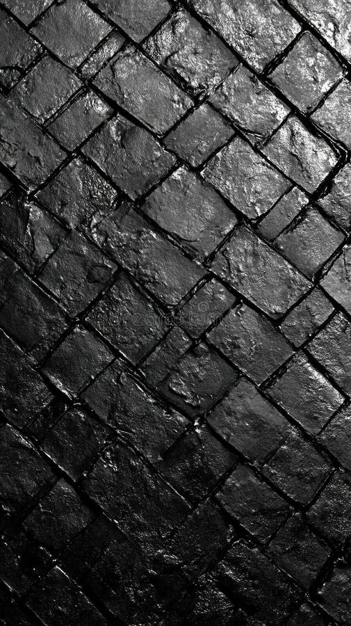 Black Brick Pavement Texture, Dark, Rough, and Distressed Stock Image ...