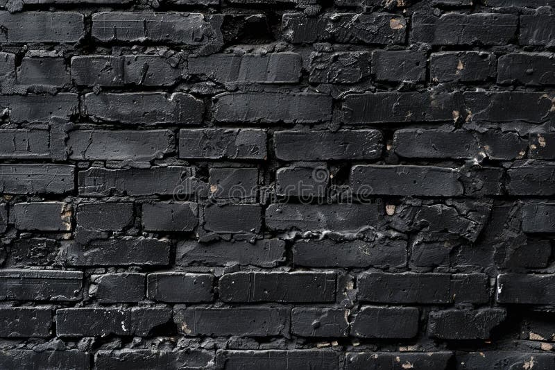 Black Brick Wall Background. Dark Old Grunge Texture of Black Bricks ...
