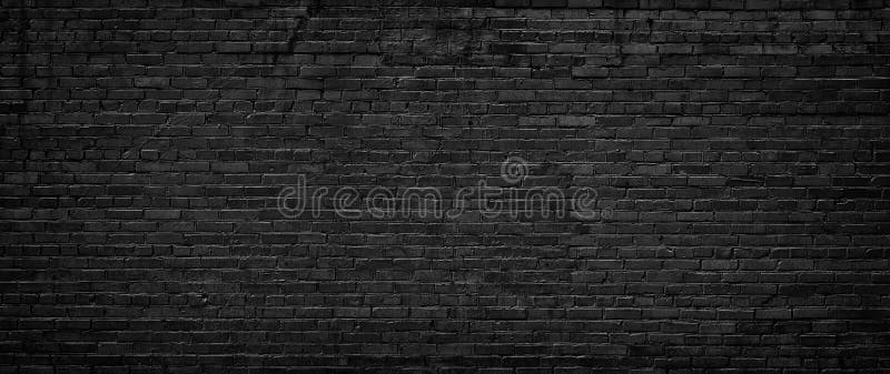 Black Brick Wall, Texture of Dark Brickwork Close-up Stock Image ...
