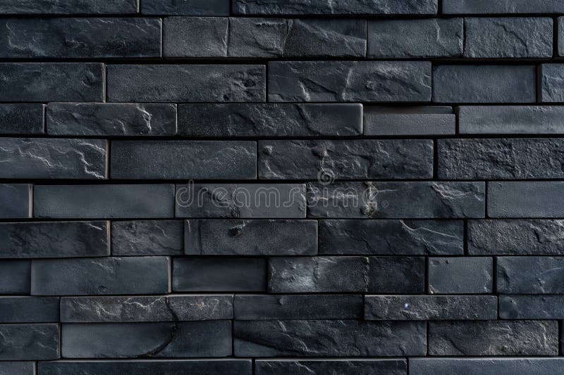 Black Brick Wall with Rectangle Parts Forming 3d Texture Pattern, AI ...
