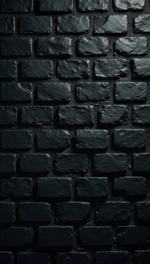 Black Brick Wall with Subtle Unevenness Deep Shadows, Aged Look , Stone ...