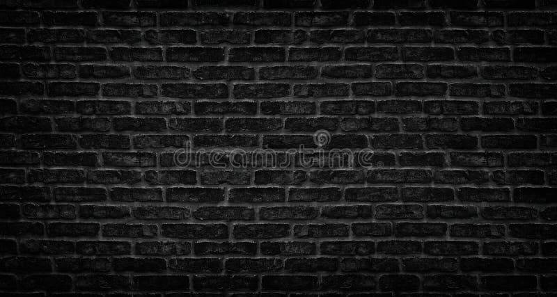 Black Brick Wall Texture. Old Stone Block Masonry. Dark Gloomy ...