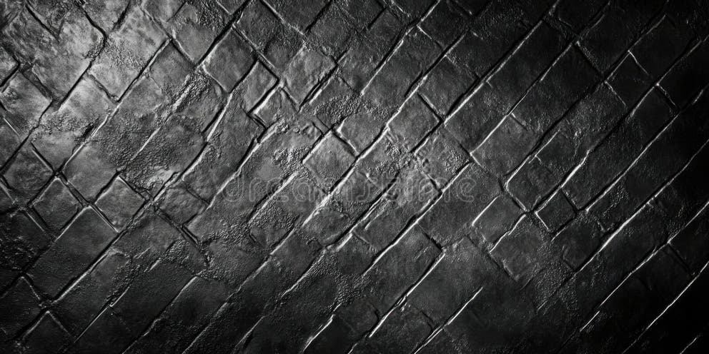Black Bricks Lay in a Diagonal Pattern that Shines in Abstract Theme ...