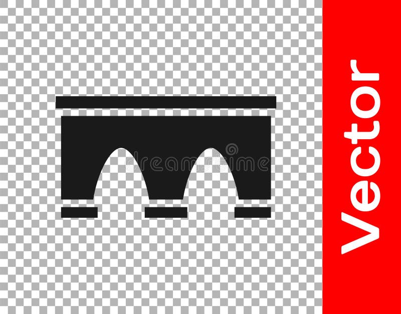 Black Bridge for Train Icon Isolated on Transparent Background. Vector ...