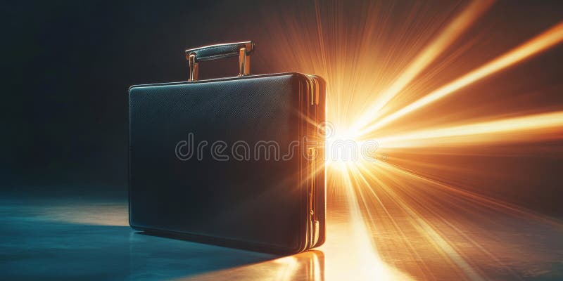 A Black Briefcase is Sitting on a Table Stock Illustration ...