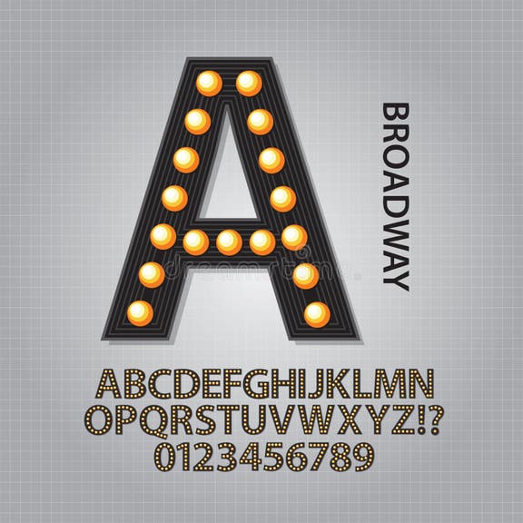 Black Broadway Alphabet and Numbers Vector Stock Vector - Illustration ...