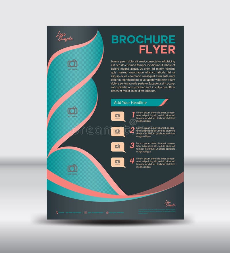 Black Brochure Flyer Template,newsletter Design, Leaflet Template Stock ...