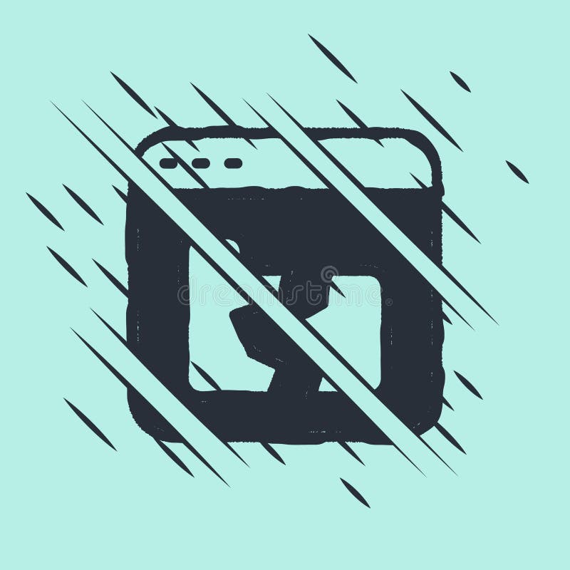 Black Broken File Icon Isolated on Green Background. Glitch Style Stock ...