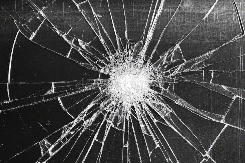 Black Broken Glass Texture Forming an Abstract Shattered Background ...