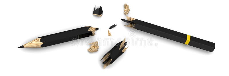 One broken pencil stock illustration. Illustration of pieces - 179455743