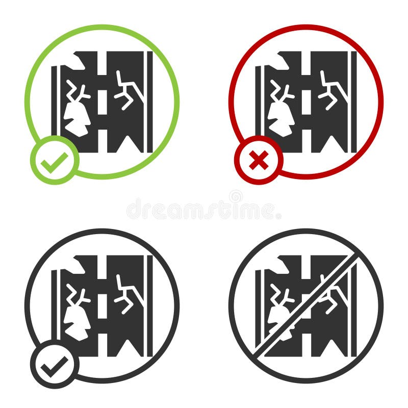 Black Broken Road Icon Isolated on White Background. Circle Button ...