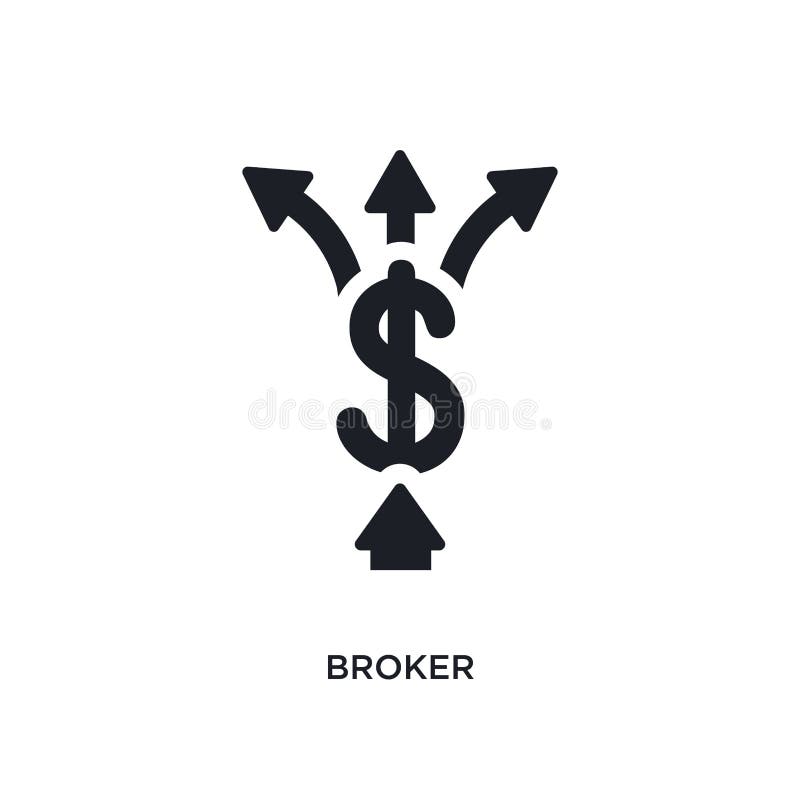 Black Broker Isolated Vector Icon. Simple Element Illustration from E ...