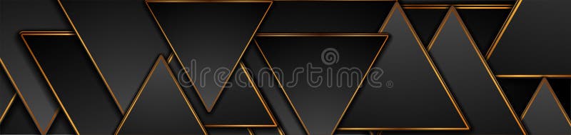 Black and Bronze Triangles Abstract Tech Banner Stock Vector ...
