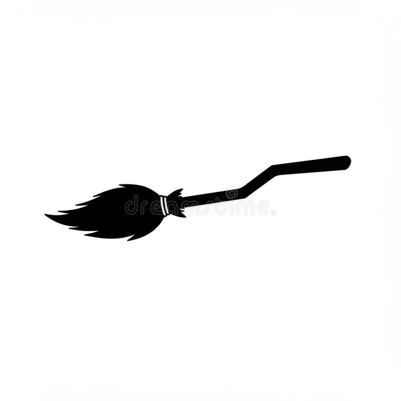 Black Broom Silhouette on White Background Stock Illustration ...