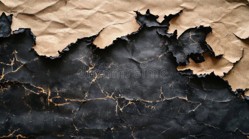 Black and Brown Burned and Torn Paper Texture Stock Illustration ...