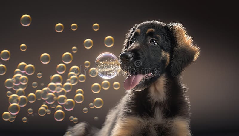 A Black and Brown Dog with Bubbles in it S Mouth. Stock Illustration ...