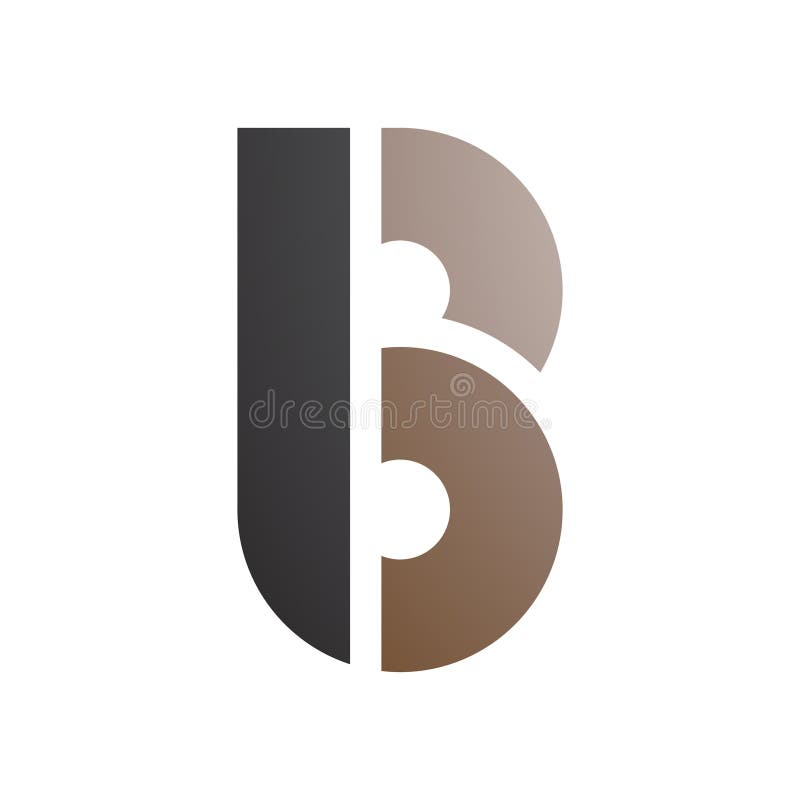 Black and Brown Round Disk Shaped Letter B Icon Stock Vector ...