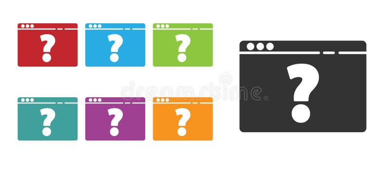 Black Browser with Question Mark Icon Isolated on White Background ...