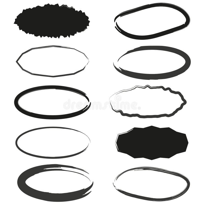 Black Brush Ovals. Brush Texture. Edge Frame. Vector Illustration ...
