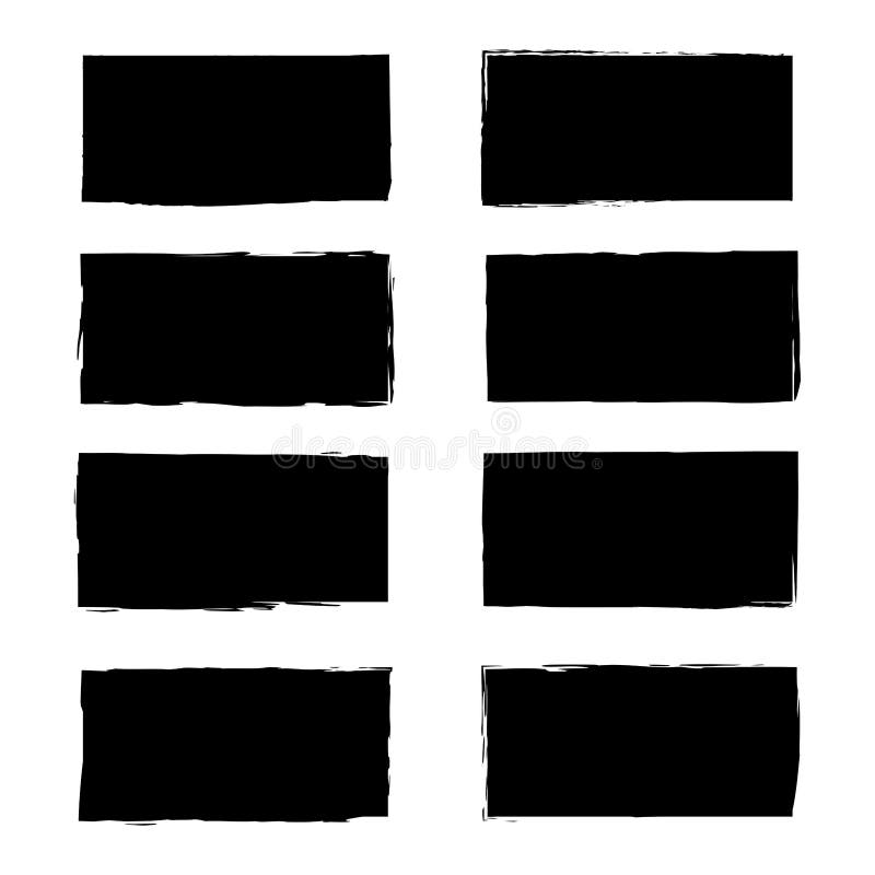 Black Brush Rectangles. Edge Frame. Decorative Border. Vector ...
