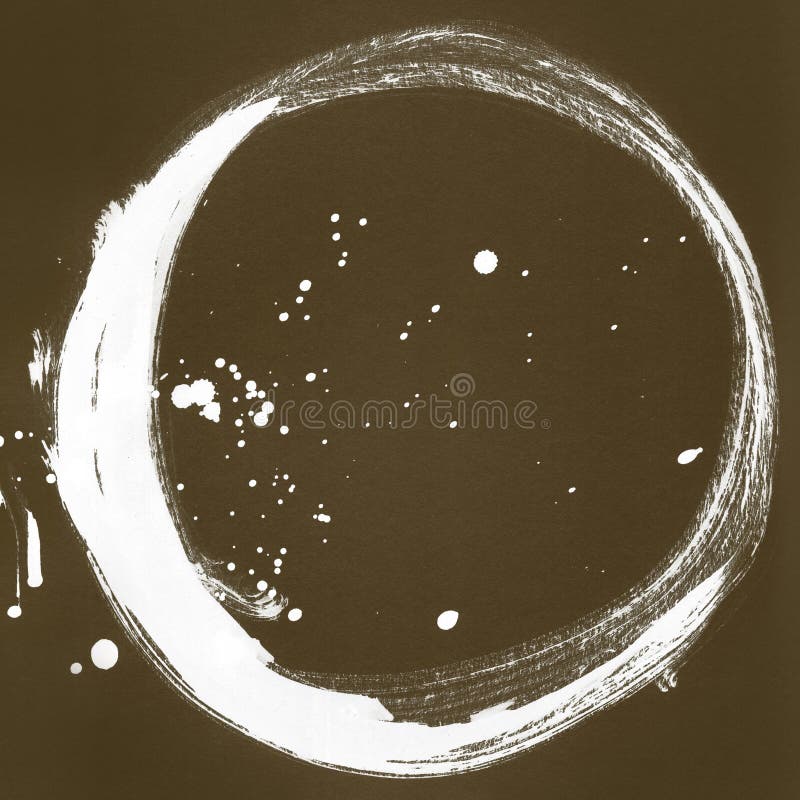 Black Brush Stroke in the Form of a Circle. Drawing Created in Ink ...