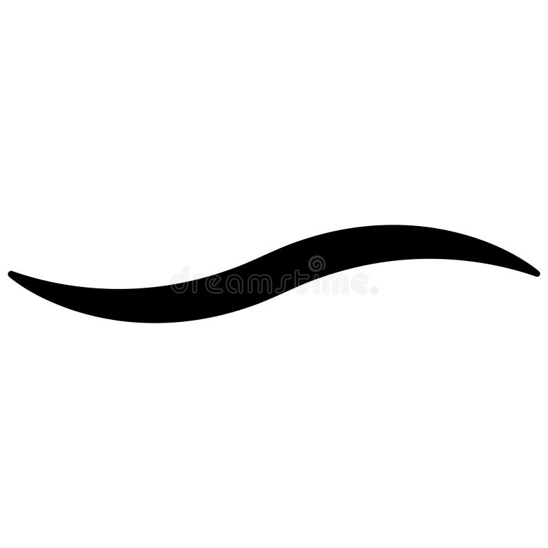 Black Brush Stroke Wave Curve, Curved Calligraphic Line Strip Stock ...