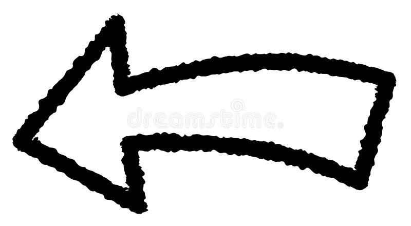 Brush-Styled Leftward Arrow Stock Vector - Illustration of line ...