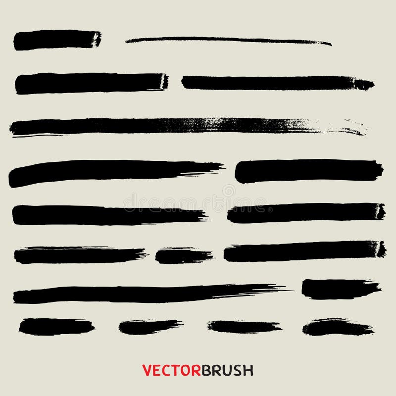 Black Brush Texture Background Set Stock Vector - Illustration of ...