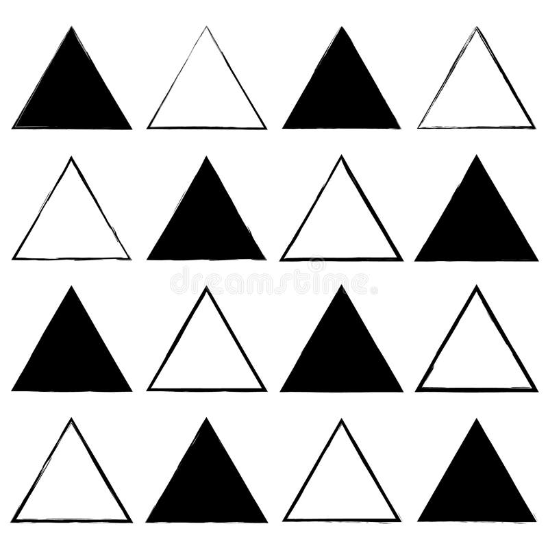 Black Brush Triangle. Vintage Pencil Sketch. Vector Illustration Stock ...