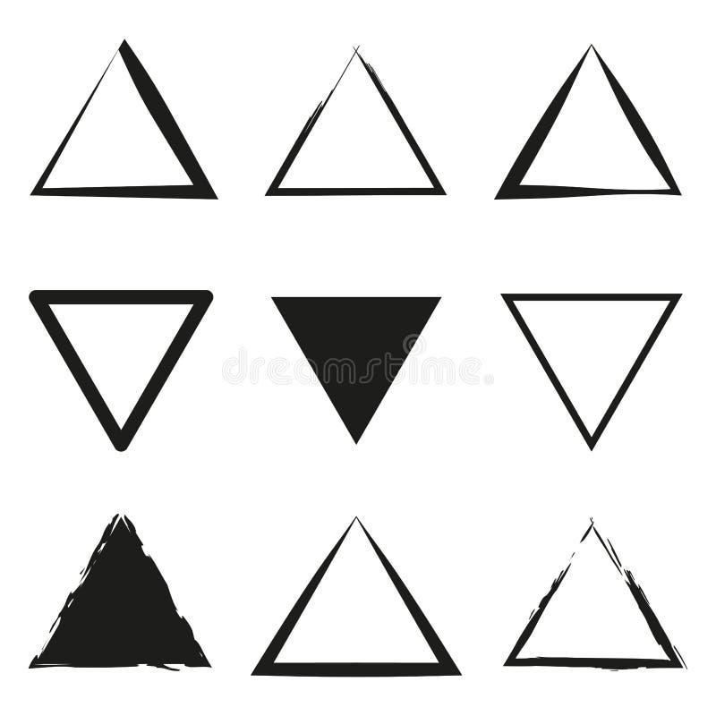 Black Brush Triangles. Grunge Texture. Vector Illustration Stock Vector ...
