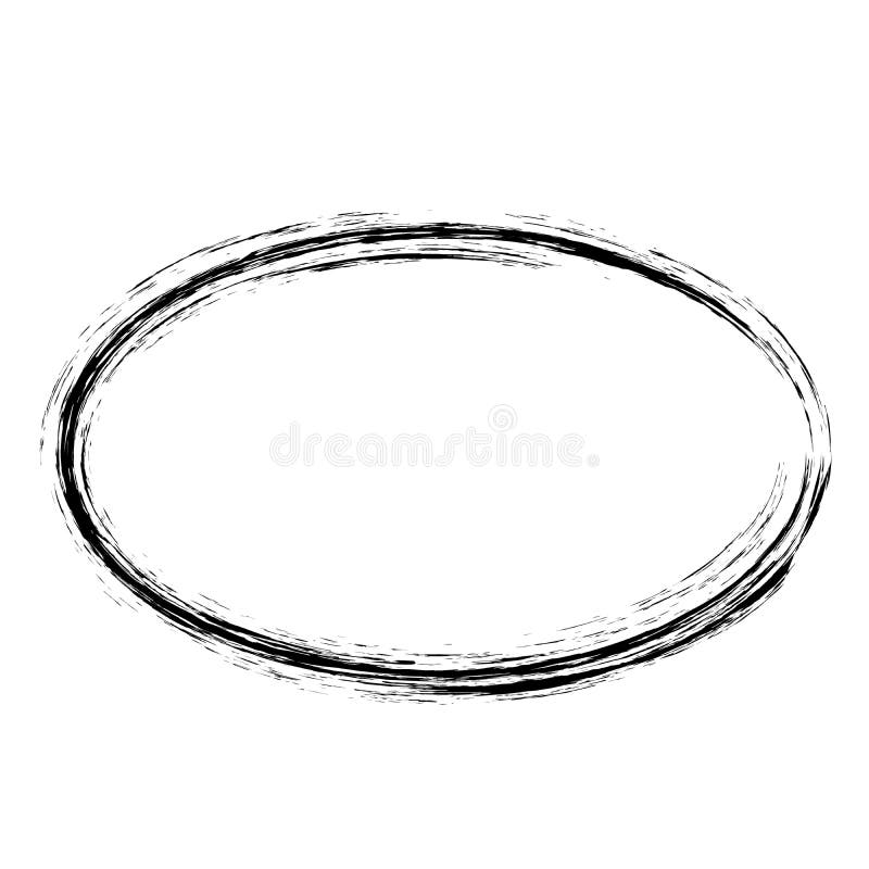Black Brushed Round Frame on Transparent Background Stock Vector ...