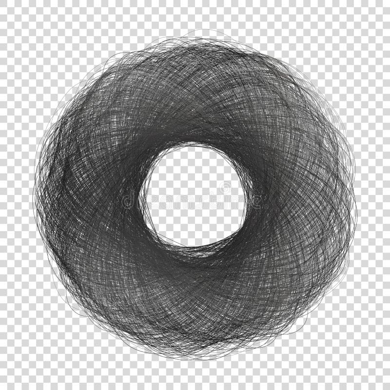 Black Brushed Round Frame on Transparent Background Stock Vector ...