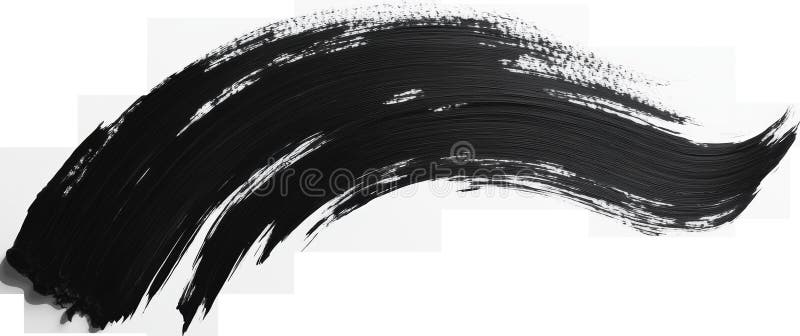 Black Brushstroke on Transparent Background, Abstract Art Concept Stock ...