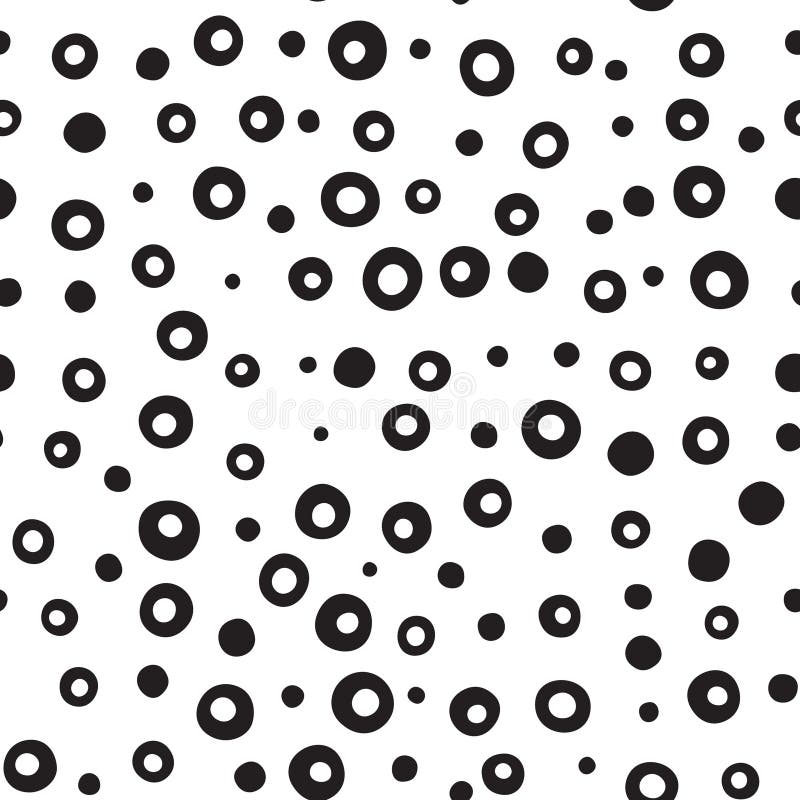 Black Bubbles and Dots. Seamless Pattern on White Background Stock Vector - Illustration of ...