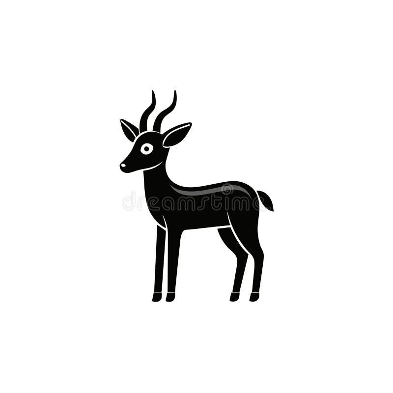 Black Buck Learns Icon Vector Illustration Stock Vector - Illustration ...