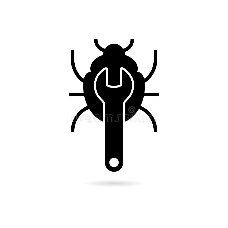 Bug Fixing Icon stock vector. Illustration of programming - 126521609