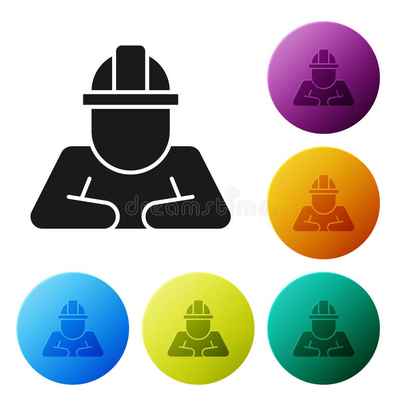 Black Builder Construction Worker Stock Vector - Illustration of ...