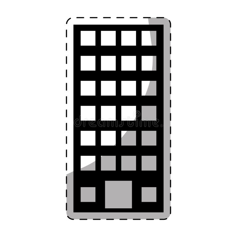 Black Building Line Sticker Image Stock Illustration - Illustration of ...