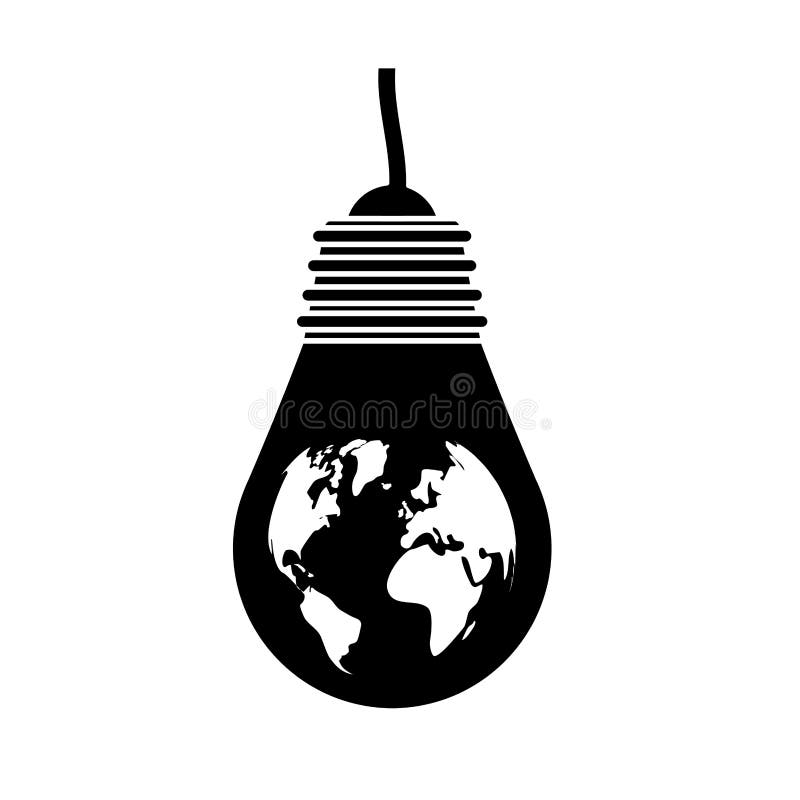 Black Bulb Planet Environmental Design Stock Illustration ...