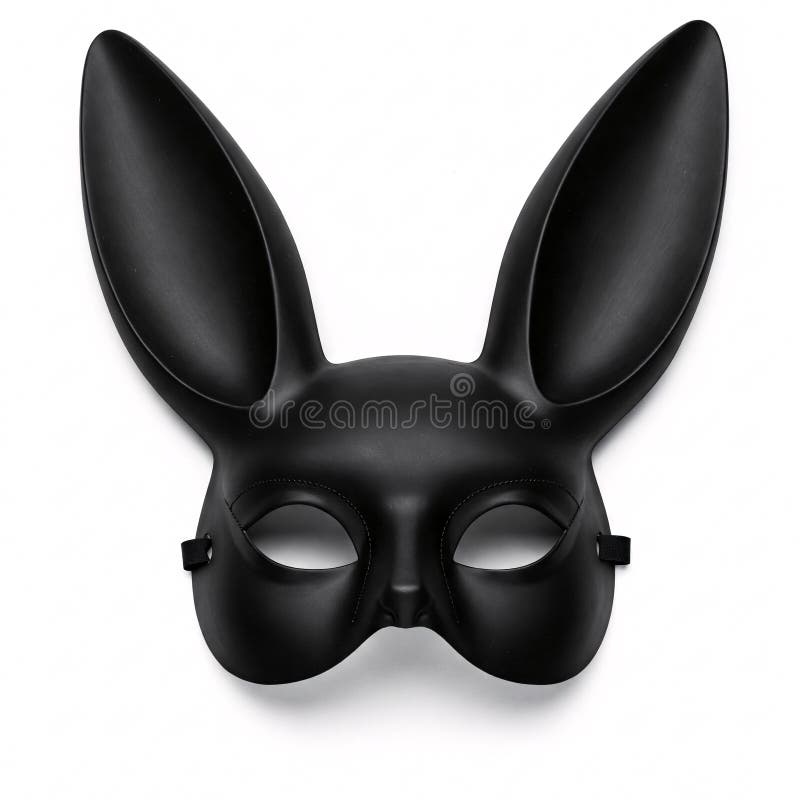 Black Bunny Mask with Long Ears, Isolated on a White Background Stock ...