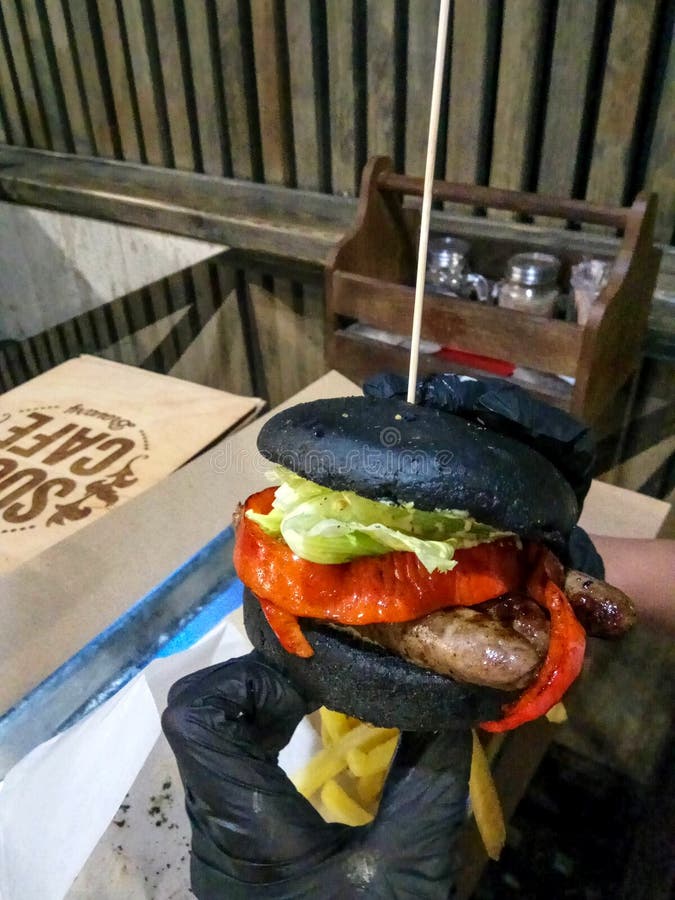 Black burger stock image. Image of black, food, blackburger - 150020145