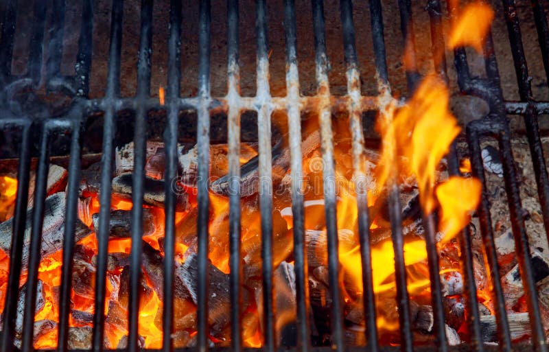 Black Burned Charcoal Bbq Grid Fire Natural Stock Image - Image of ...