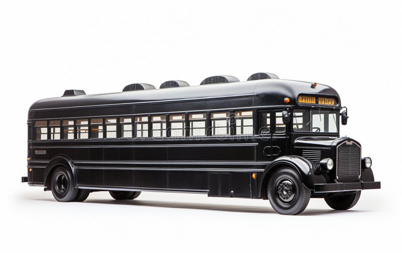 "a Black Bus on a White Background -Generative Ai Stock Illustration ...