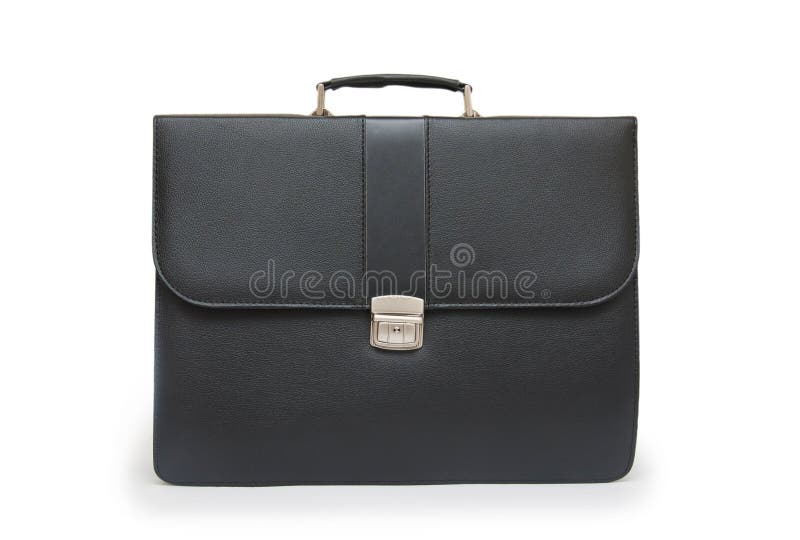 Leather Business Suitcase (black) - Isolated Stock Image - Image of ...